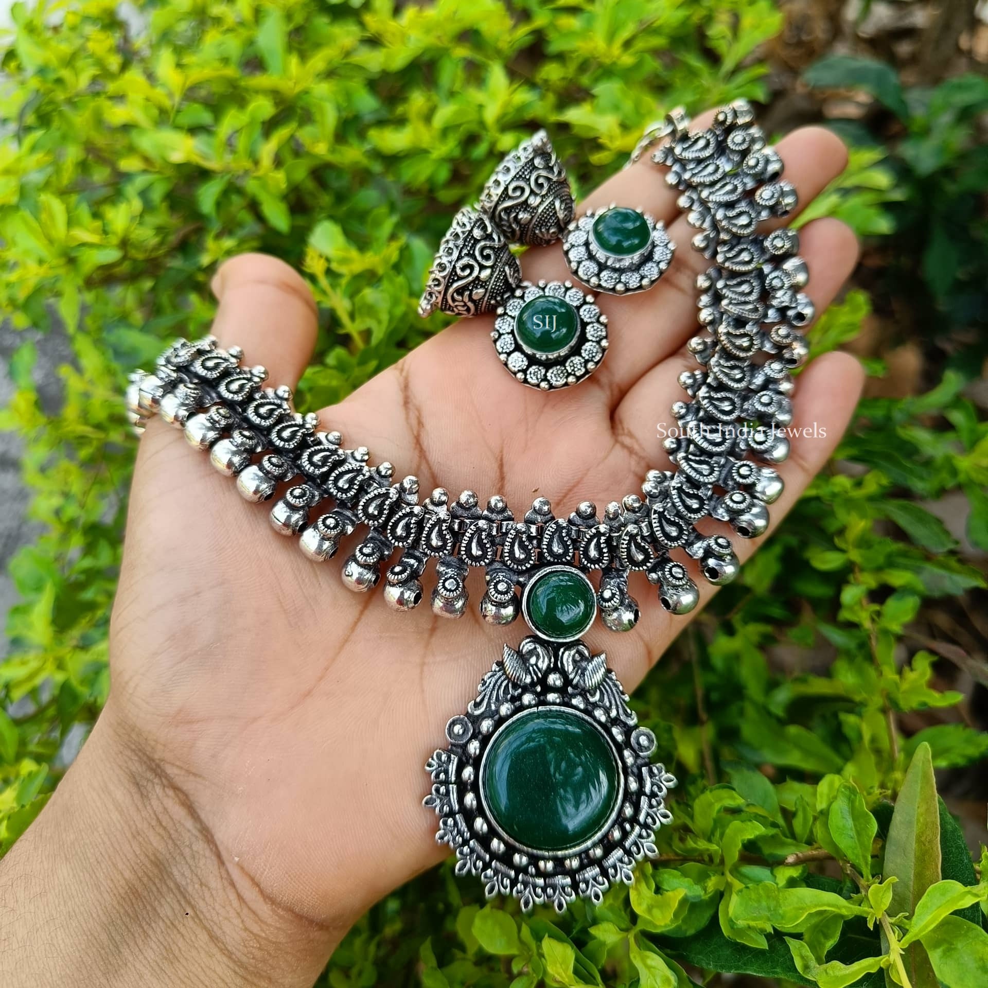 German silver kolhapuri necklace store