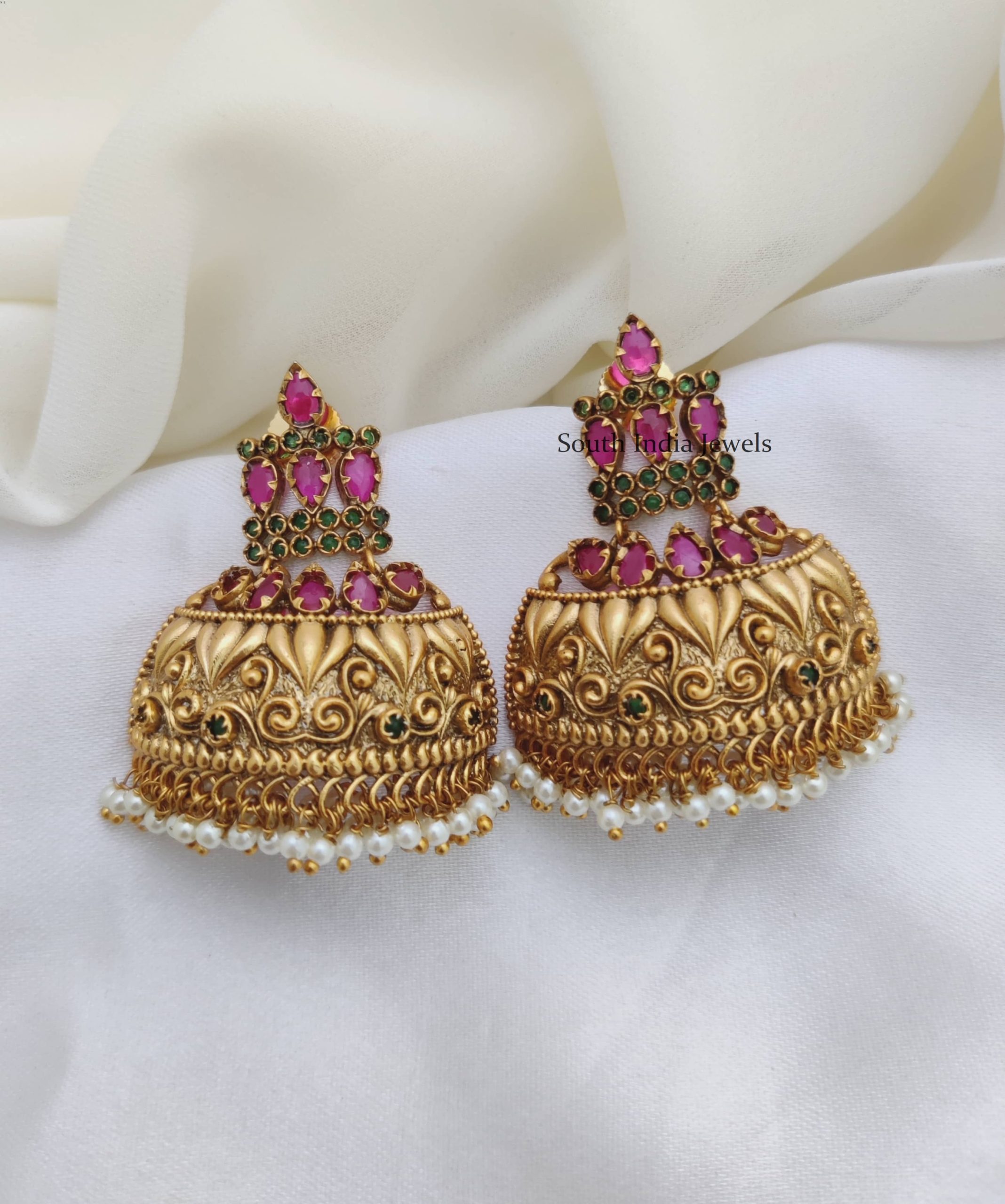 Half Cut Kemp Jhumkas South India Jewels Online Shop