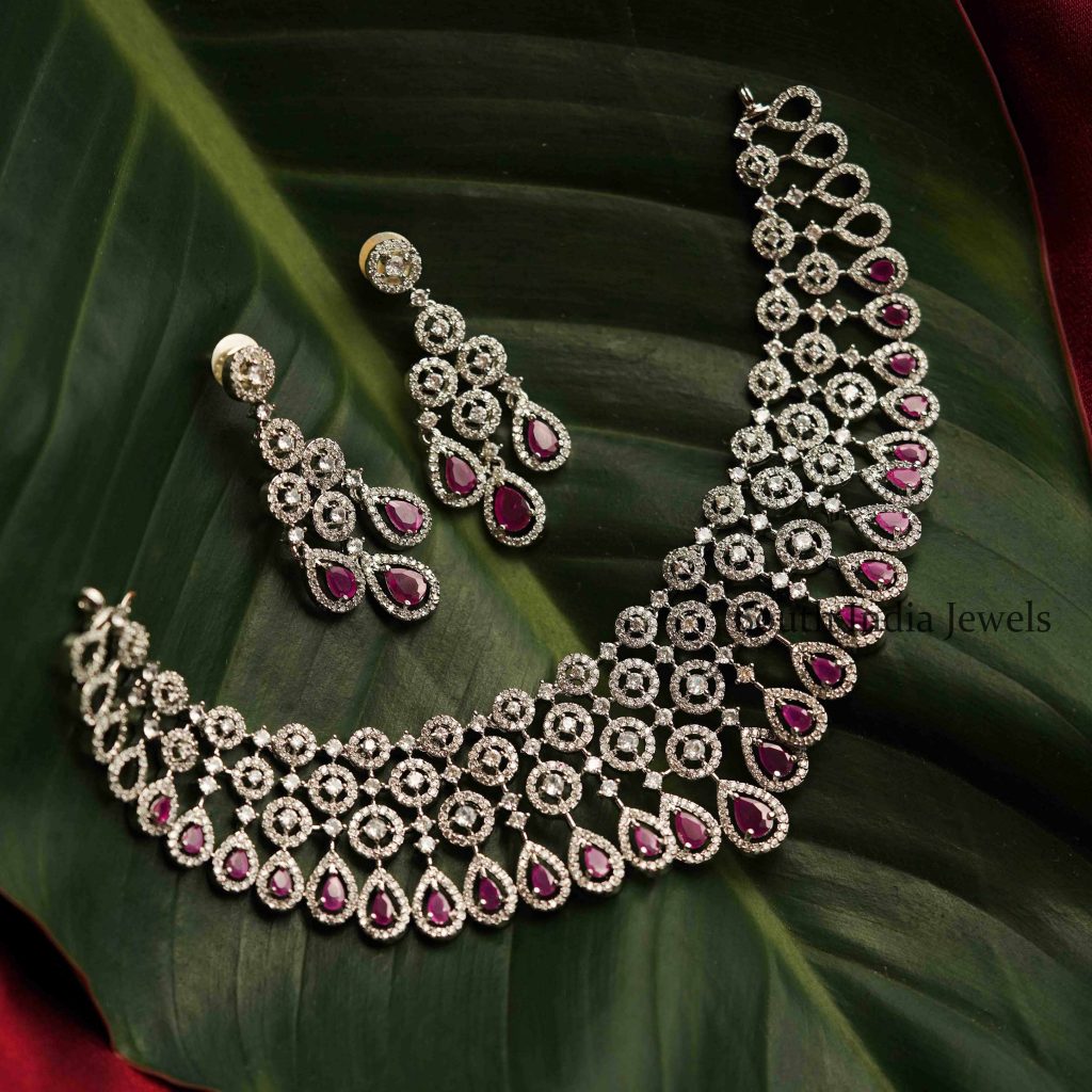 Trendy Four Layer Bridal AD Set - South India Jewels Trendy Four Layer Bridal AD Set - South India Jewels