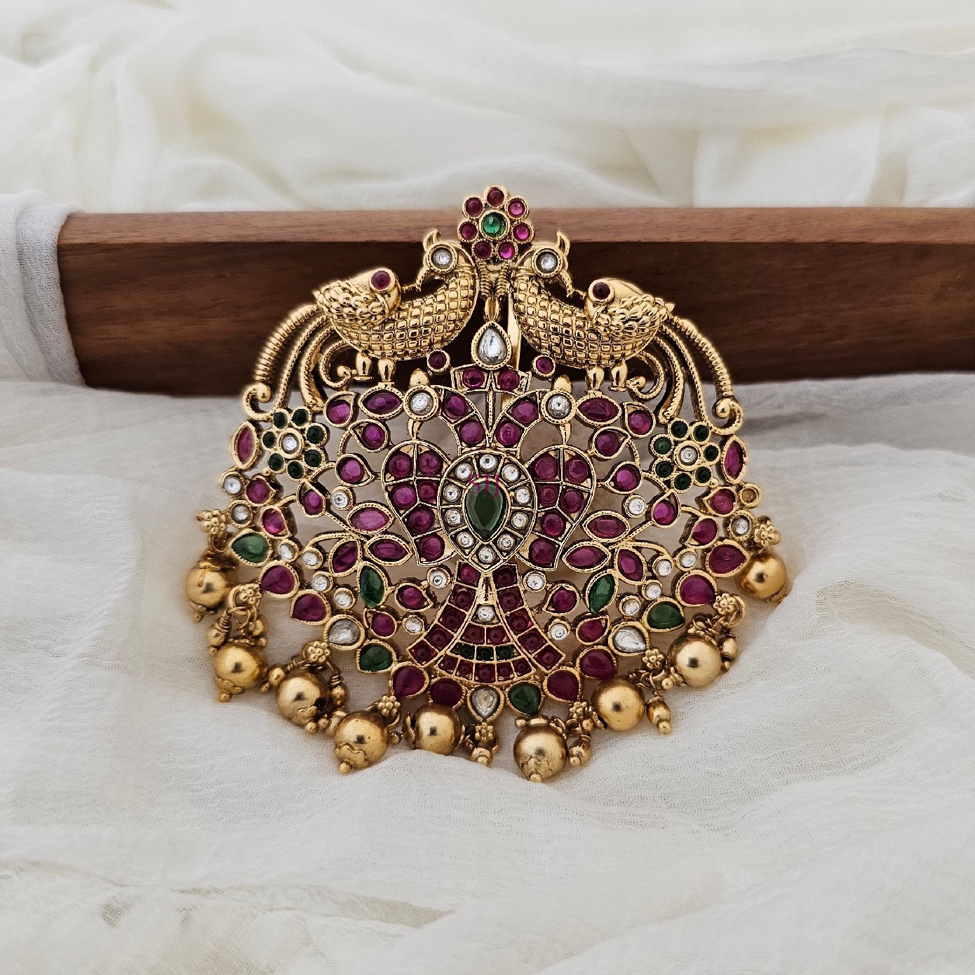 Imitation Dual Peacock Hair Accessories South India Jewels